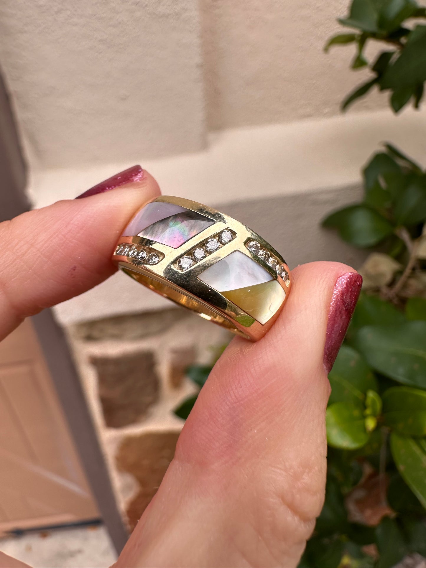 14k mother of pearl inlay ring – VBG